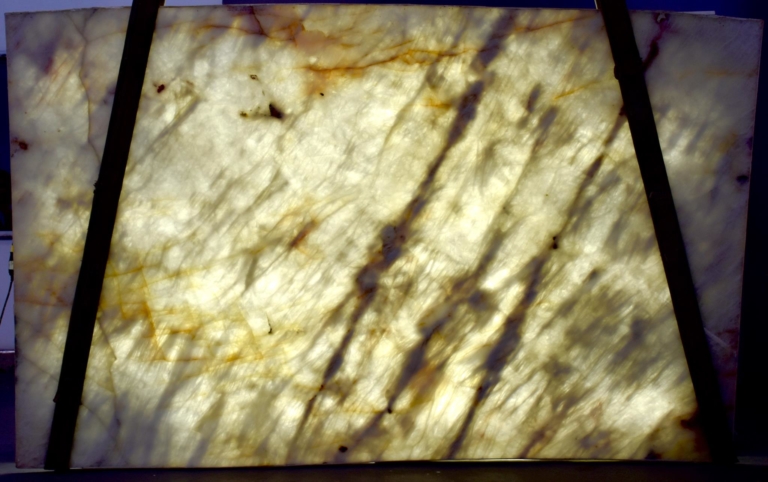 Crystallo Quartzite Backlighting | Synergy Granite, Austin, TX